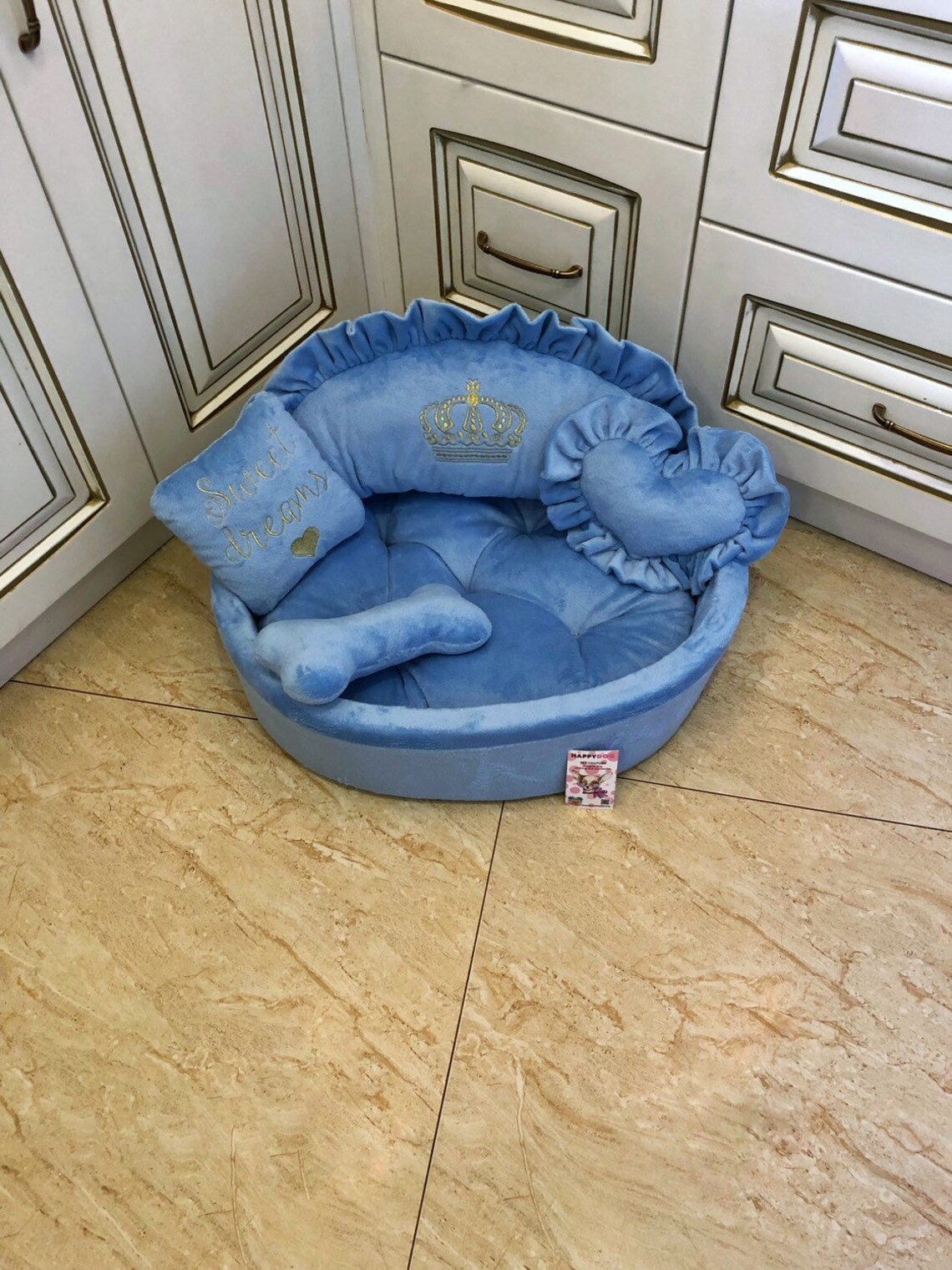 Bay Blue Designer Dog Bed Prince Dog Bed Princess Go Bed - Etsy