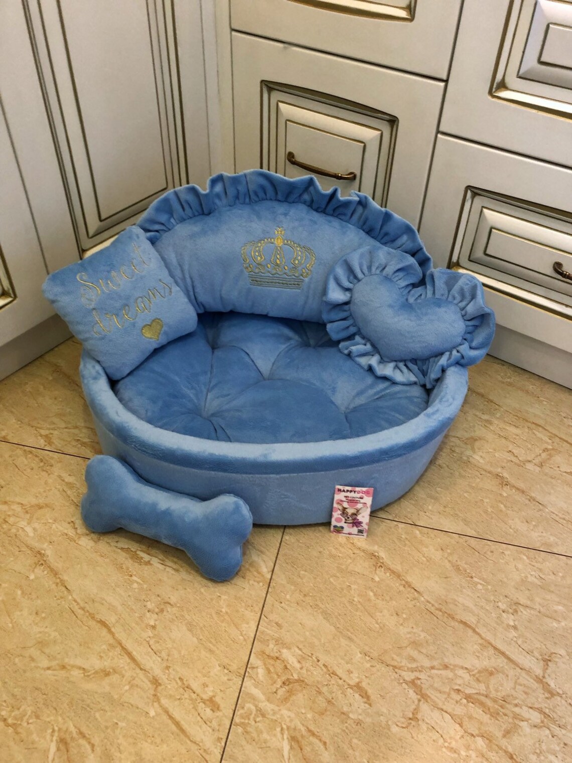 Bay Blue Designer Dog Bed Prince Dog Bed Princess Go Bed - Etsy