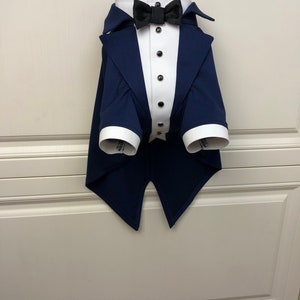 Navy Blue Dog Suit Bespoke Dog Tuxedo Maltese Dog Suit Luxury Dog ...