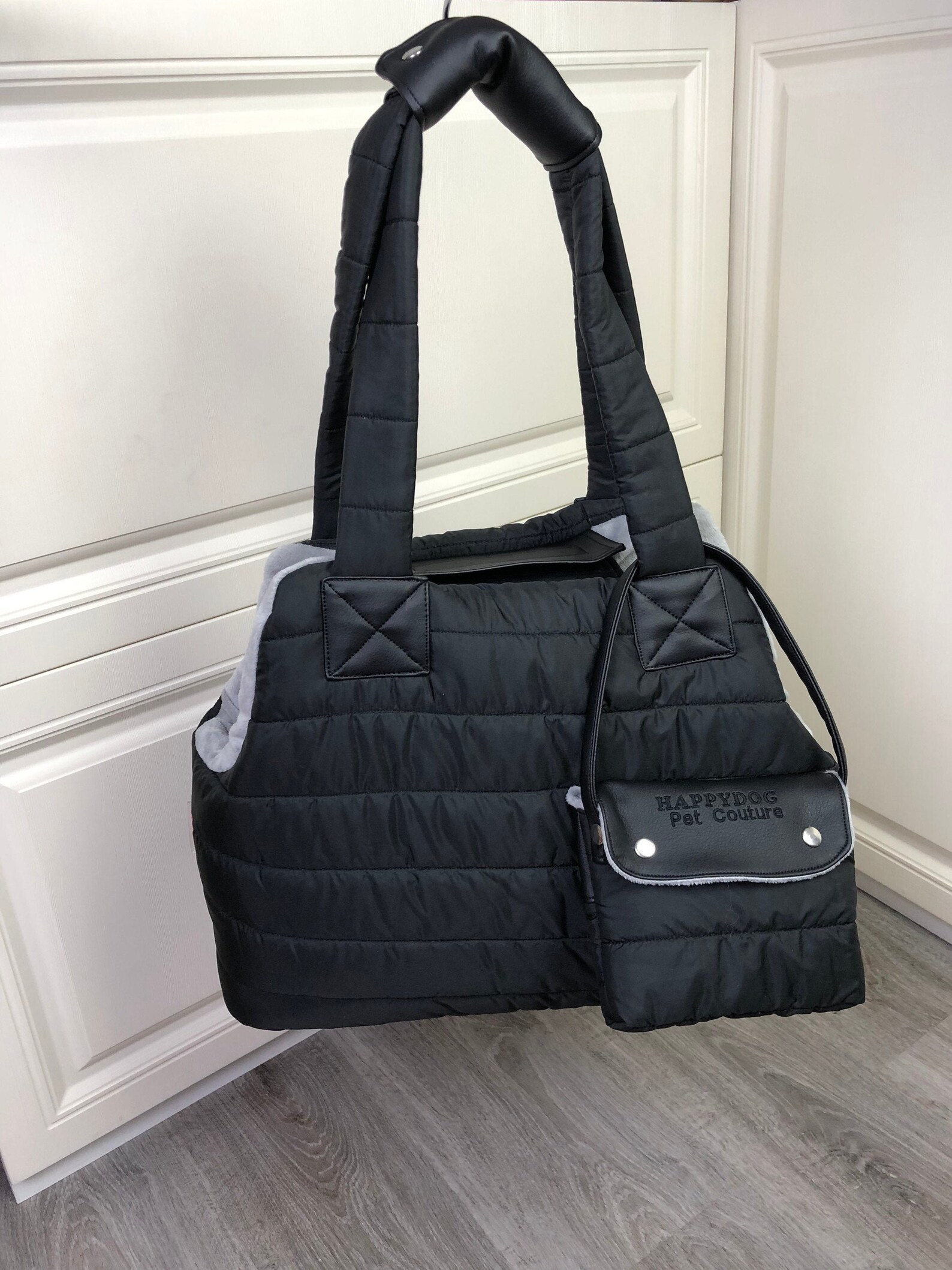 Black Designer Dog Carrier Winter Dog Bag Puppy Soft Carrier - Etsy