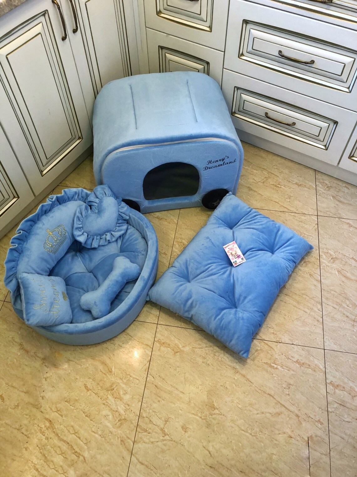 Bay Blue Designer Dog Bed Prince Dog Bed Princess Go Bed - Etsy