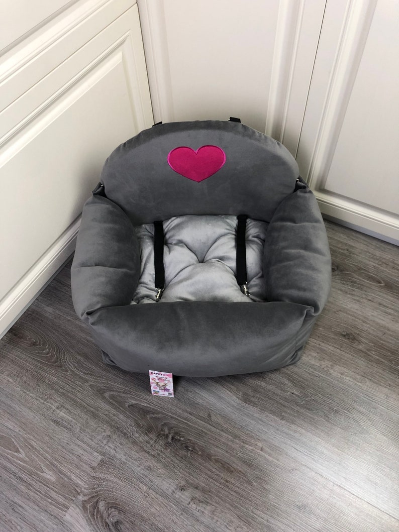 Gray and Pink Dog Car Seat Driving Kit for Dog Designer Dog | Etsy