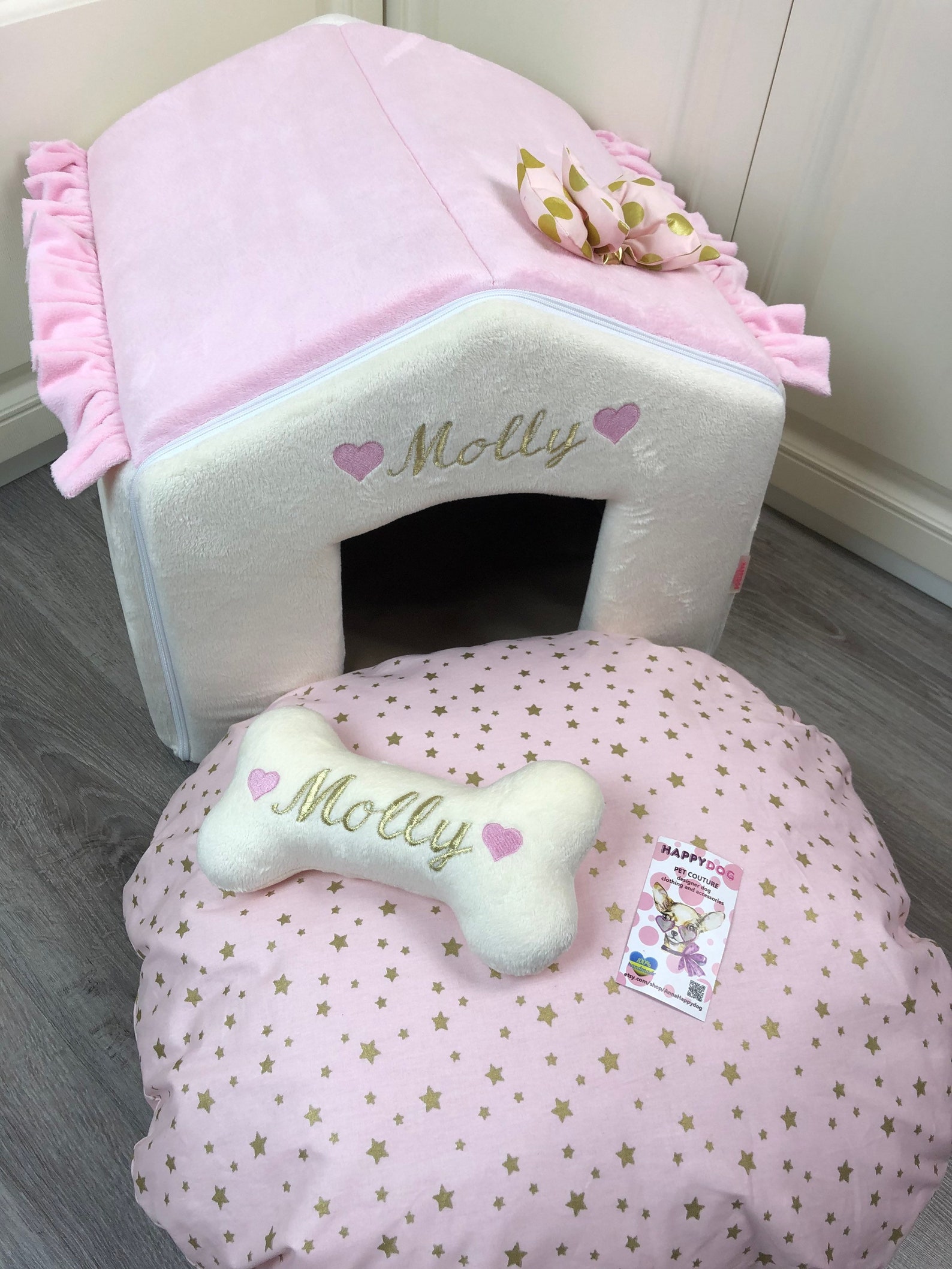 Pink Princess Dog House: Handmade Couture Pet Bed With Crown - Etsy
