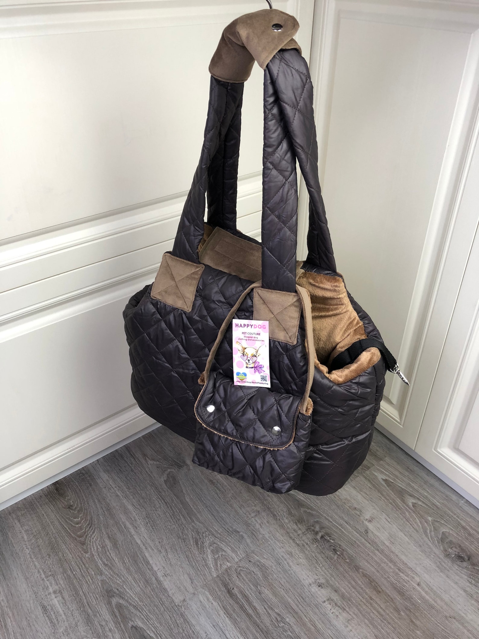 Brown Designer Dog Carrier Winter Dog Bag Puppy Soft Carrier | Etsy