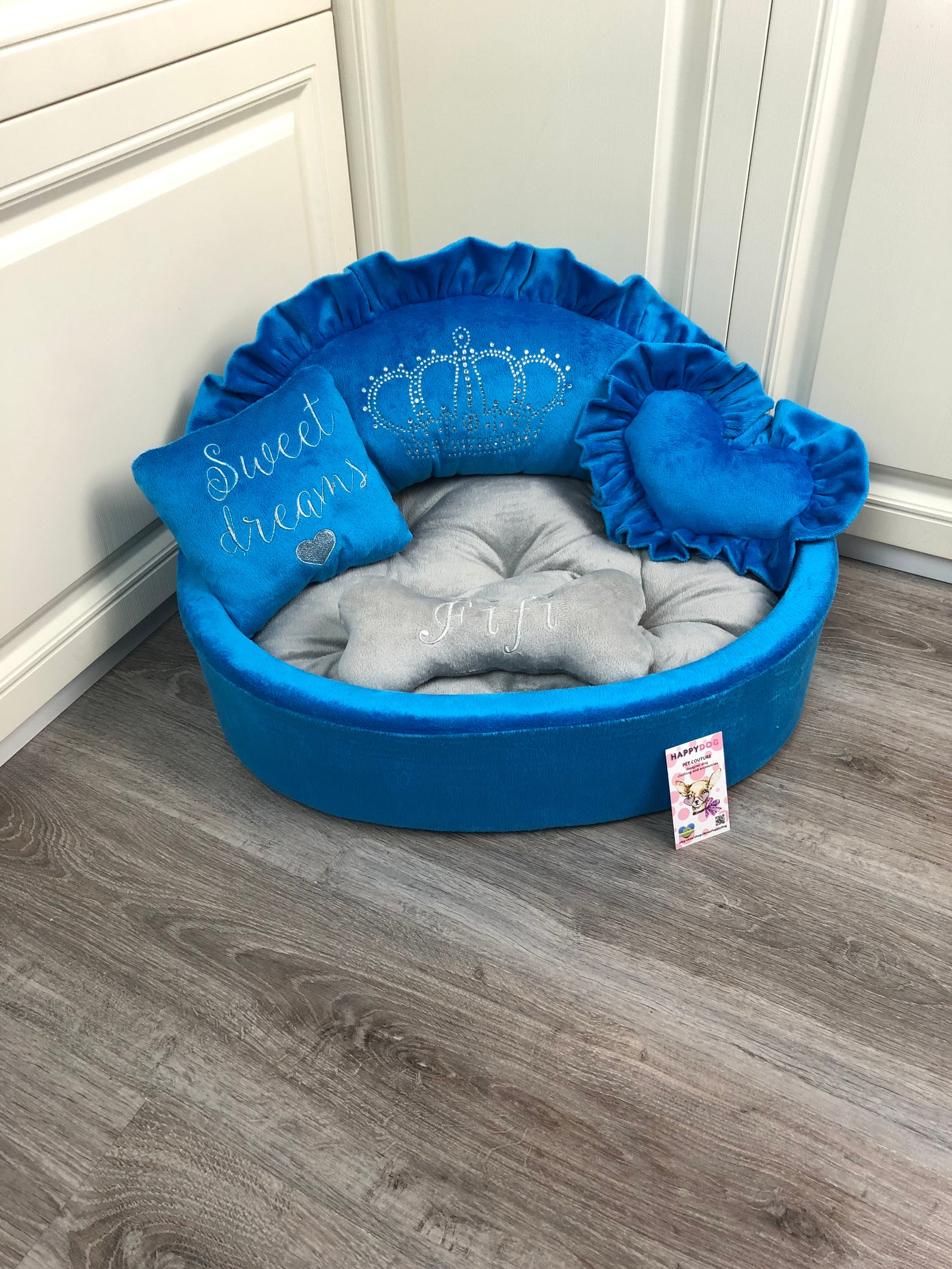 Blue and Cream Designer Dog Bed Prince Dog Bed Princess Go Bed - Etsy