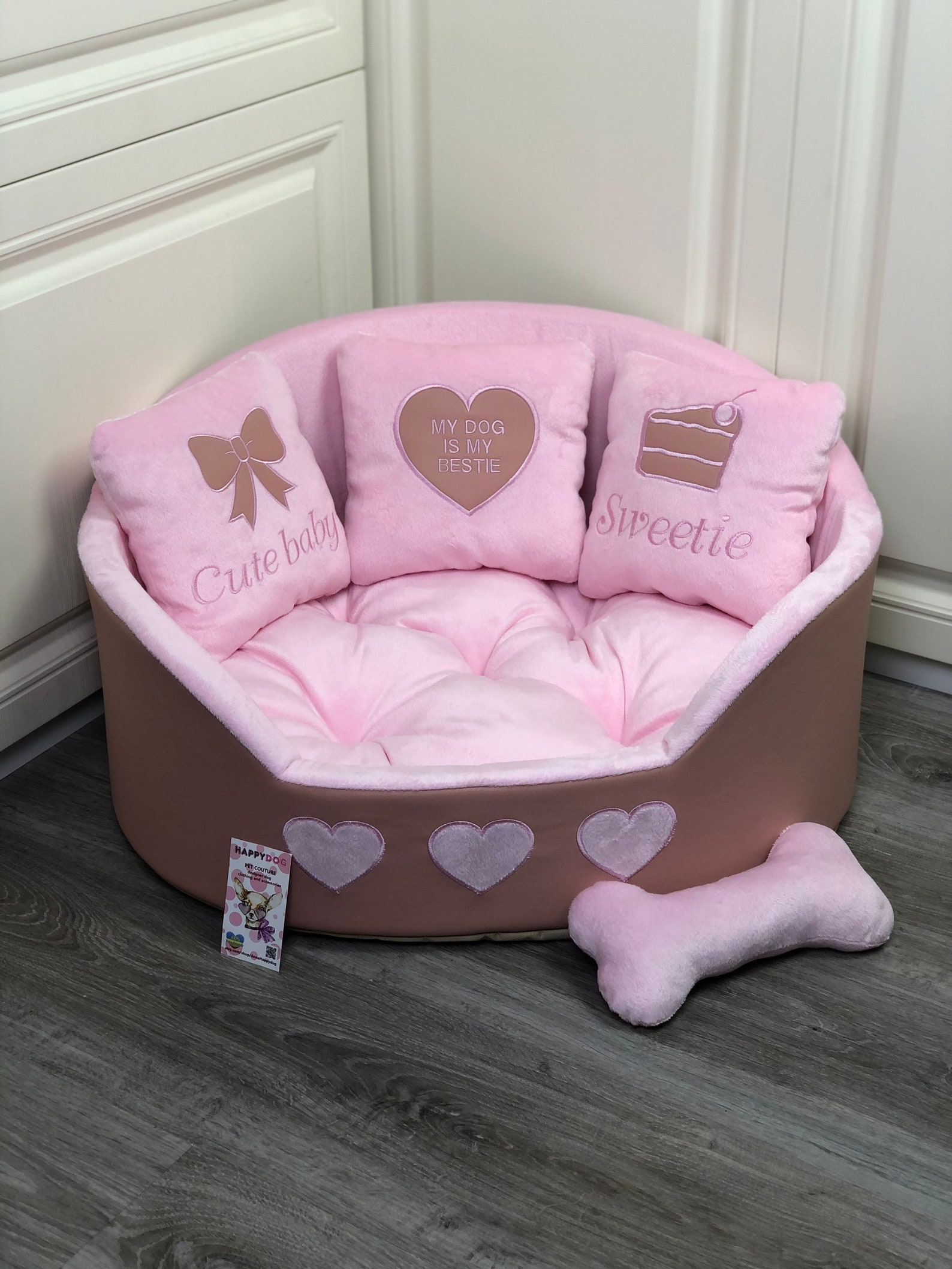 Blush and Baby Pink Luxury Princess Dog Bed Designer Pet Bed | Etsy