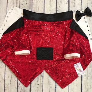 Red Sequins Dog Tuxedo With Black Bow Tie Dog Wedding Attire Formal Dog ...