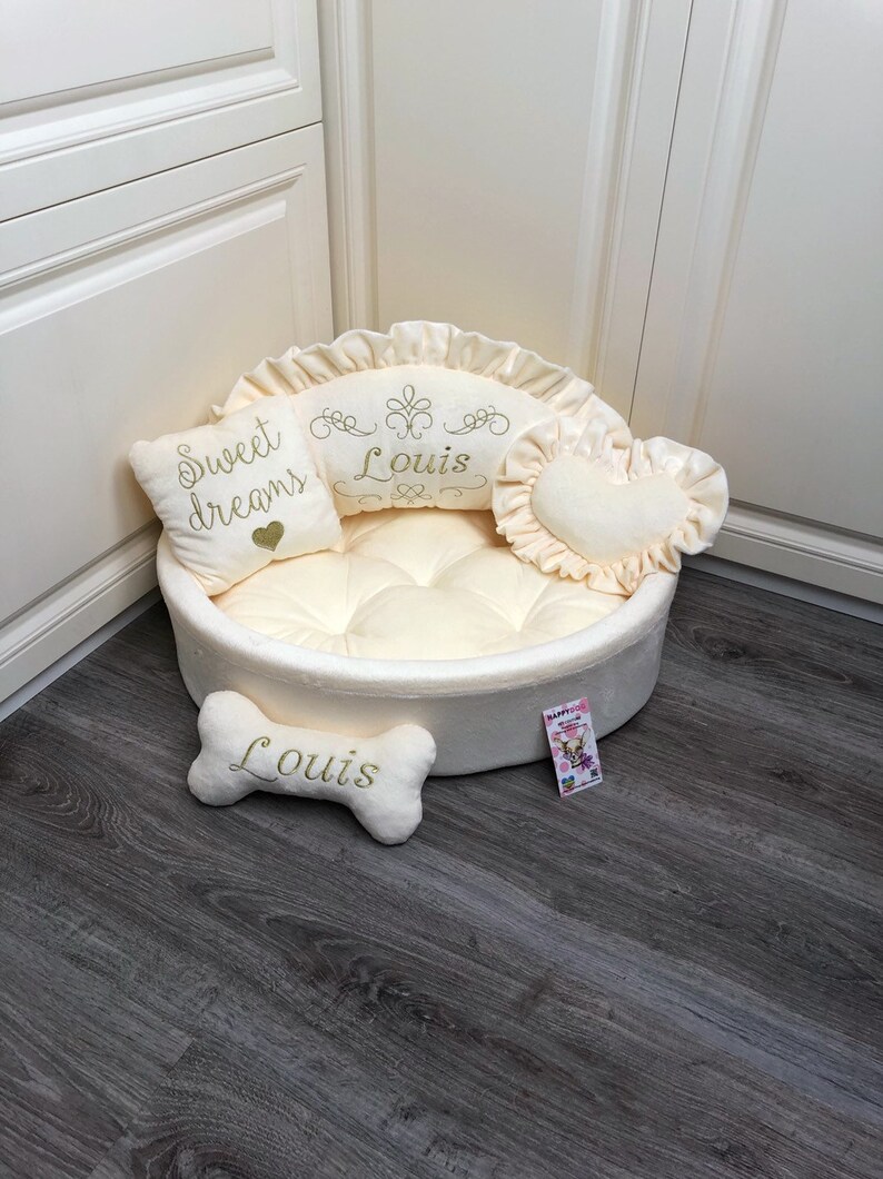 Cream and Gold Designer Dog Bed Prince Dog Bed Princess Bed | Etsy