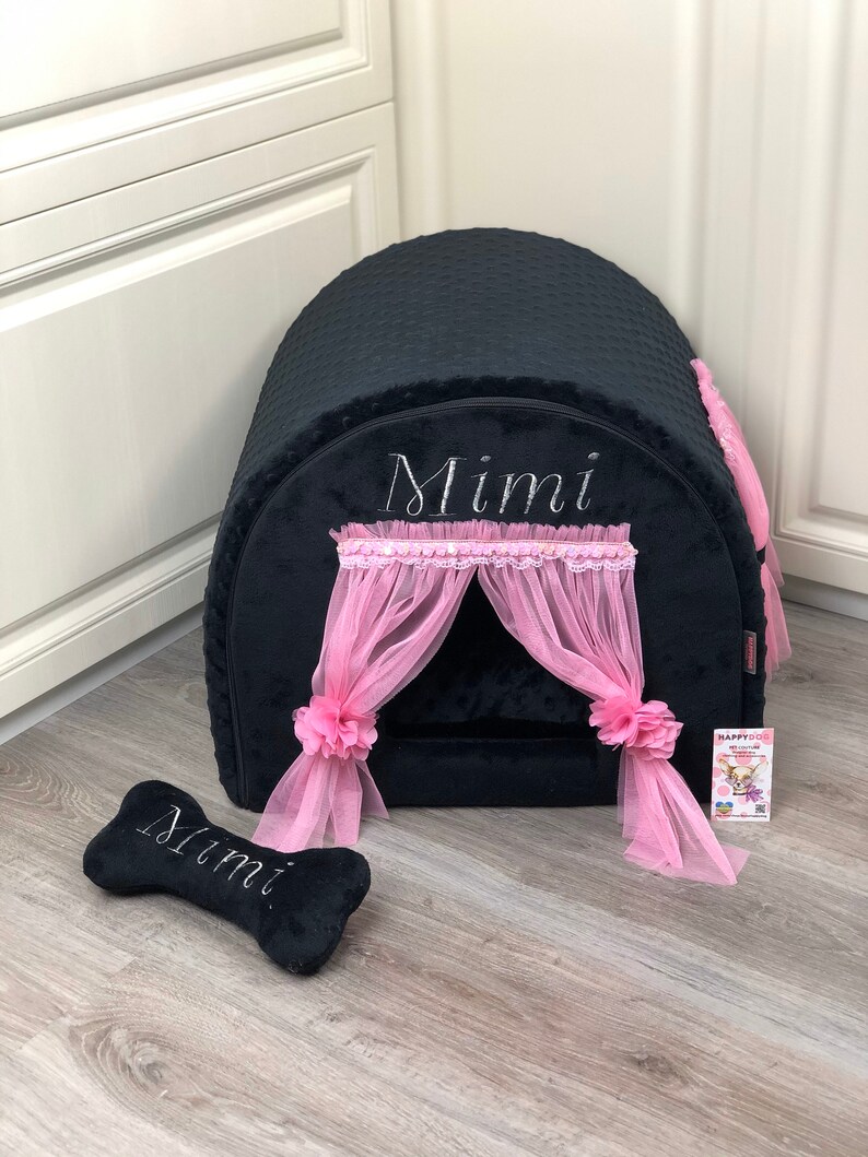 Black and pink princess dog house Luxury dog bed Designer dog | Etsy