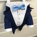 Navy Blue Dog Tuxedo With Light Blue Bow Tie Bespoke Dog - Etsy