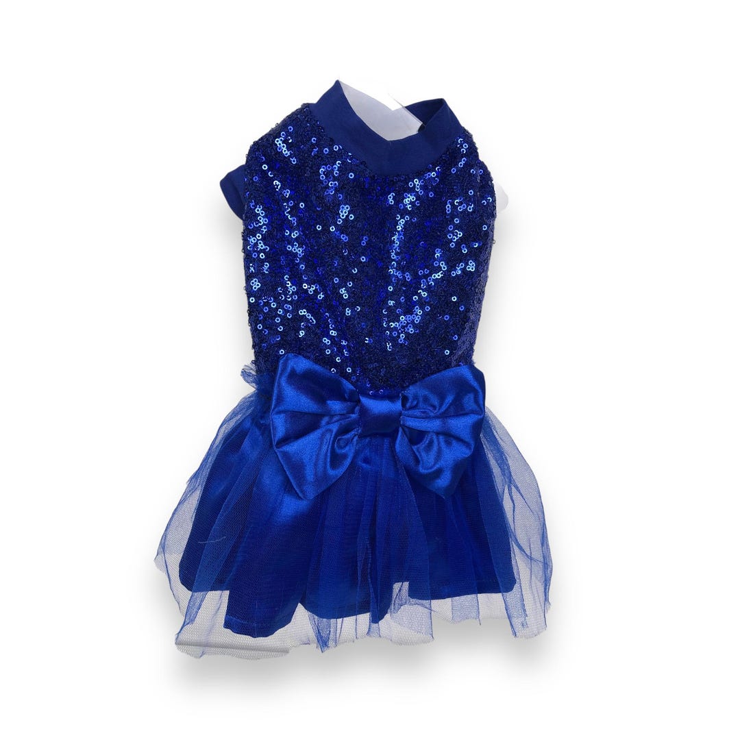 Royal Blue Sequin Dog Dress: Custom Luxury Pet Attire - Etsy