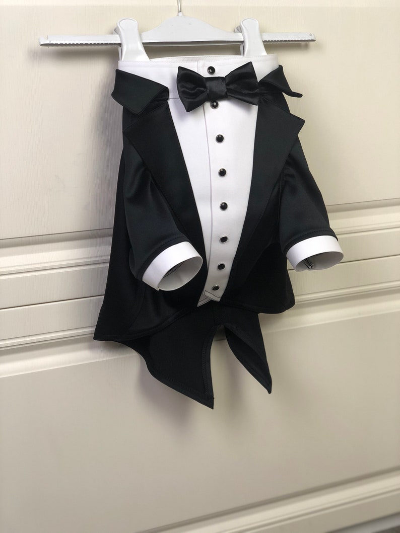Black Wedding Dog Suit Bespoke Dog Tuxedo Yorkshire Dog Suit - Etsy