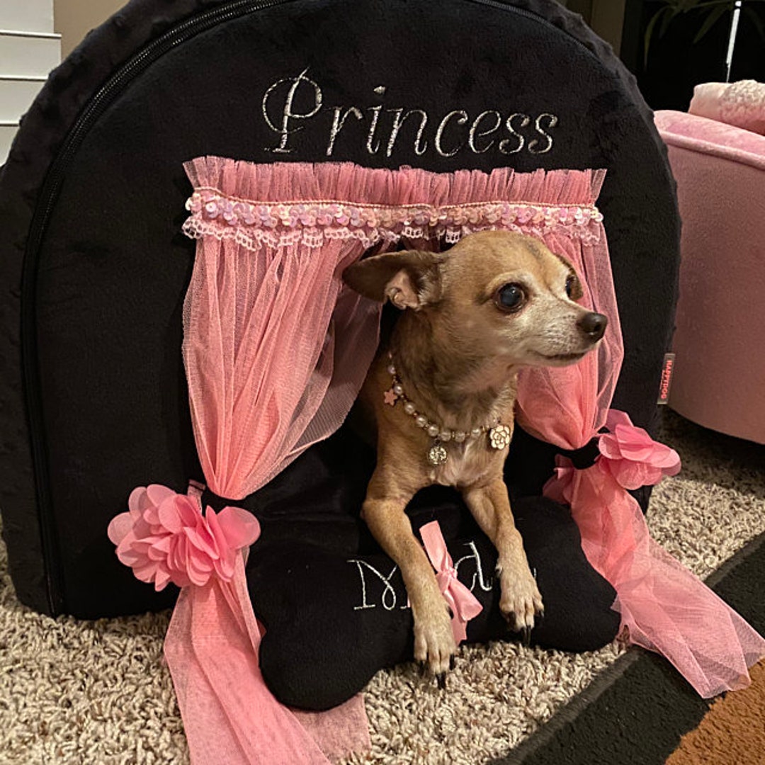 Black and Pink Princess Cat House Luxury Dog Bed Designer Dog House for ...