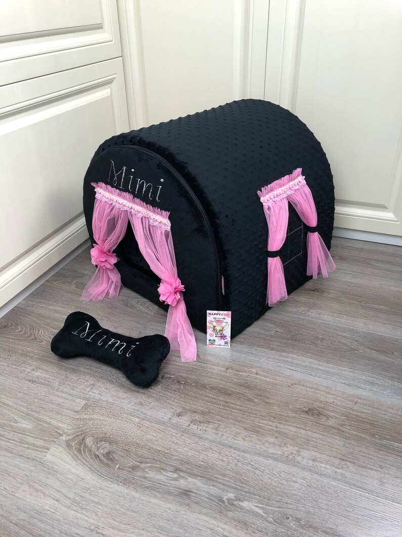 Black and pink princess dog house Luxury dog bed Designer dog | Etsy