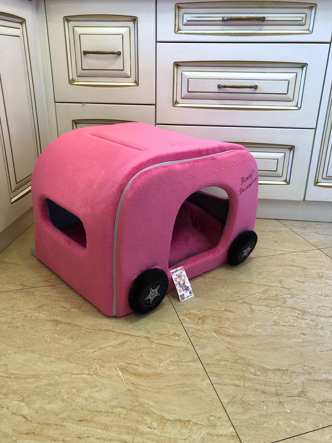 Bright Pink Dog Caravan With Wheels Customized Luxury Dog Car - Etsy