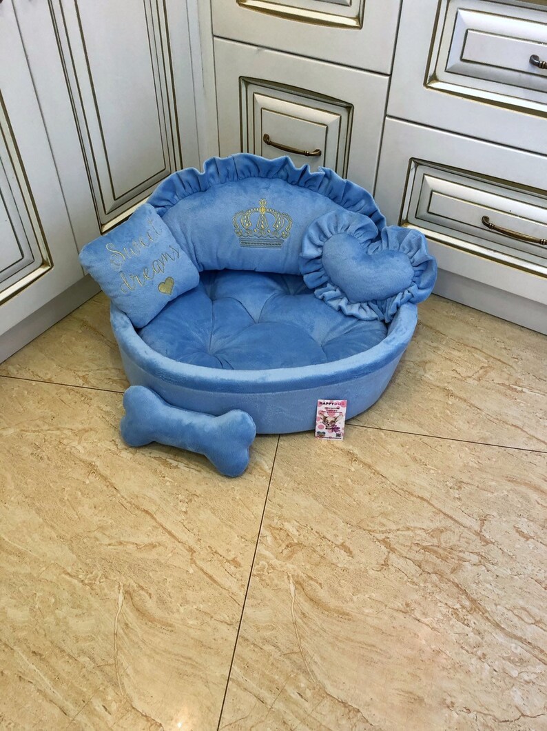 Bay Blue Designer Dog Bed Prince Dog Bed Princess Go Bed | Etsy