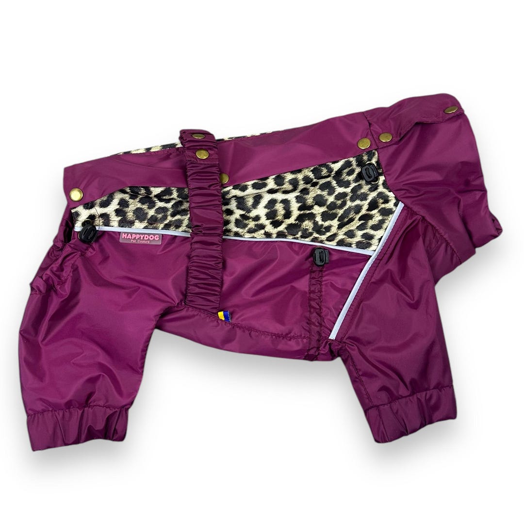 Burgundy and Plaid Designer Rain Coat for Dogs | Wind Resistant Dog ...