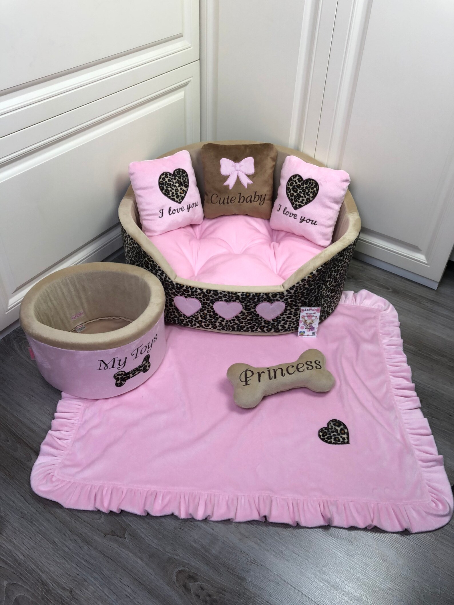 Pink and Cheetah and Luxury Princess Dog Bed Designer Leopard - Etsy