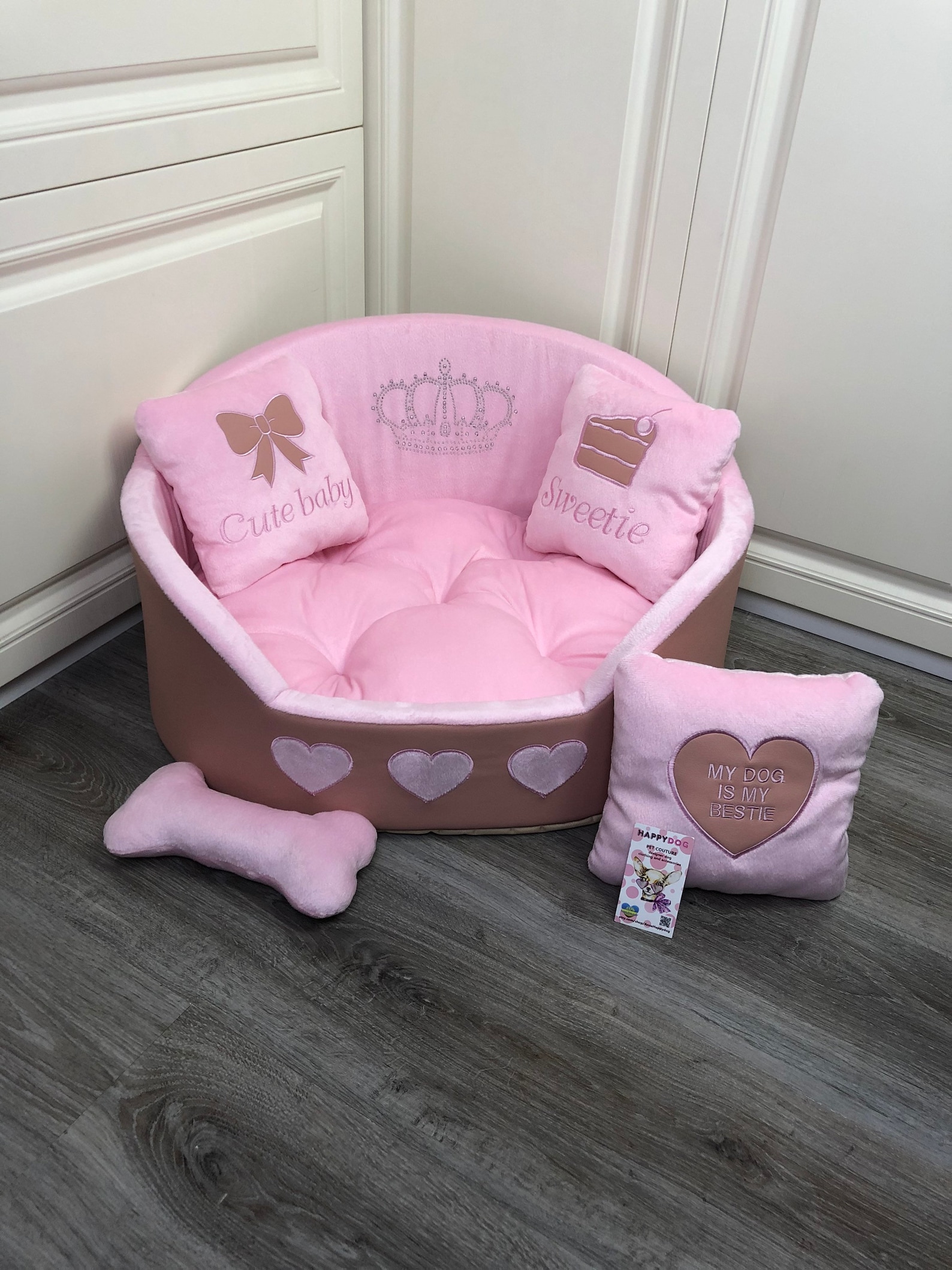 Blush and Baby Pink Luxury Princess Dog Bed Designer Pet Bed | Etsy