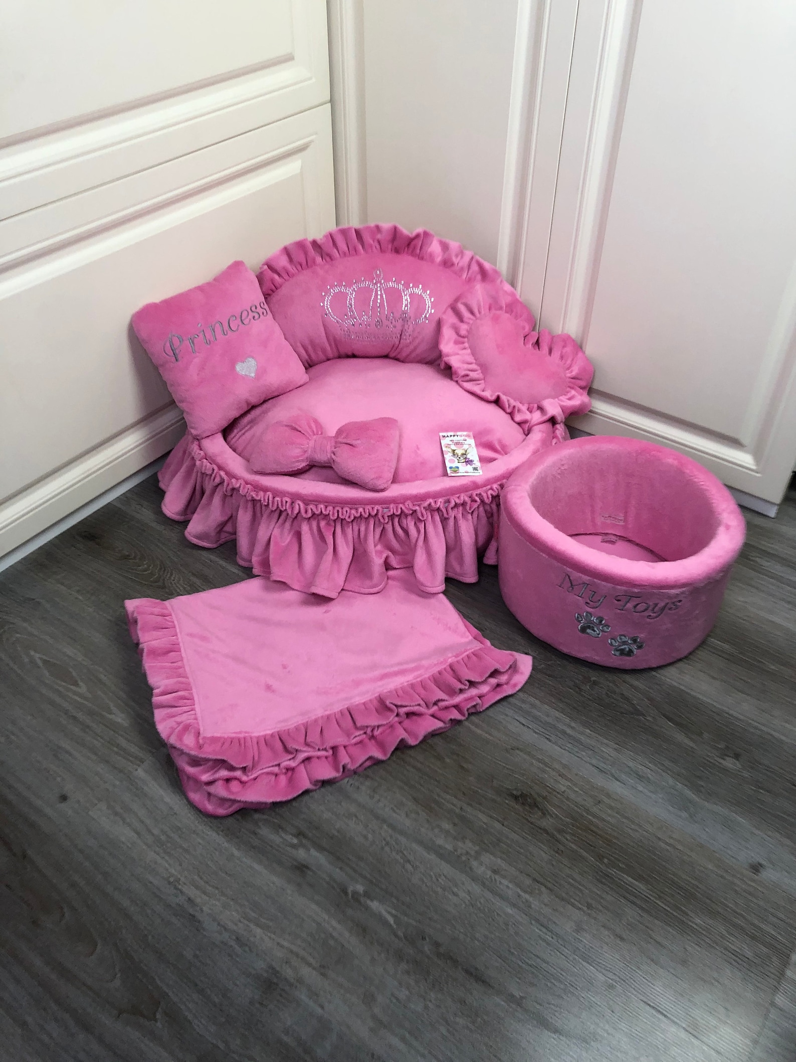 Pink and Cheetah Personalized Luxury Dog Bed Princess Dog Bed - Etsy