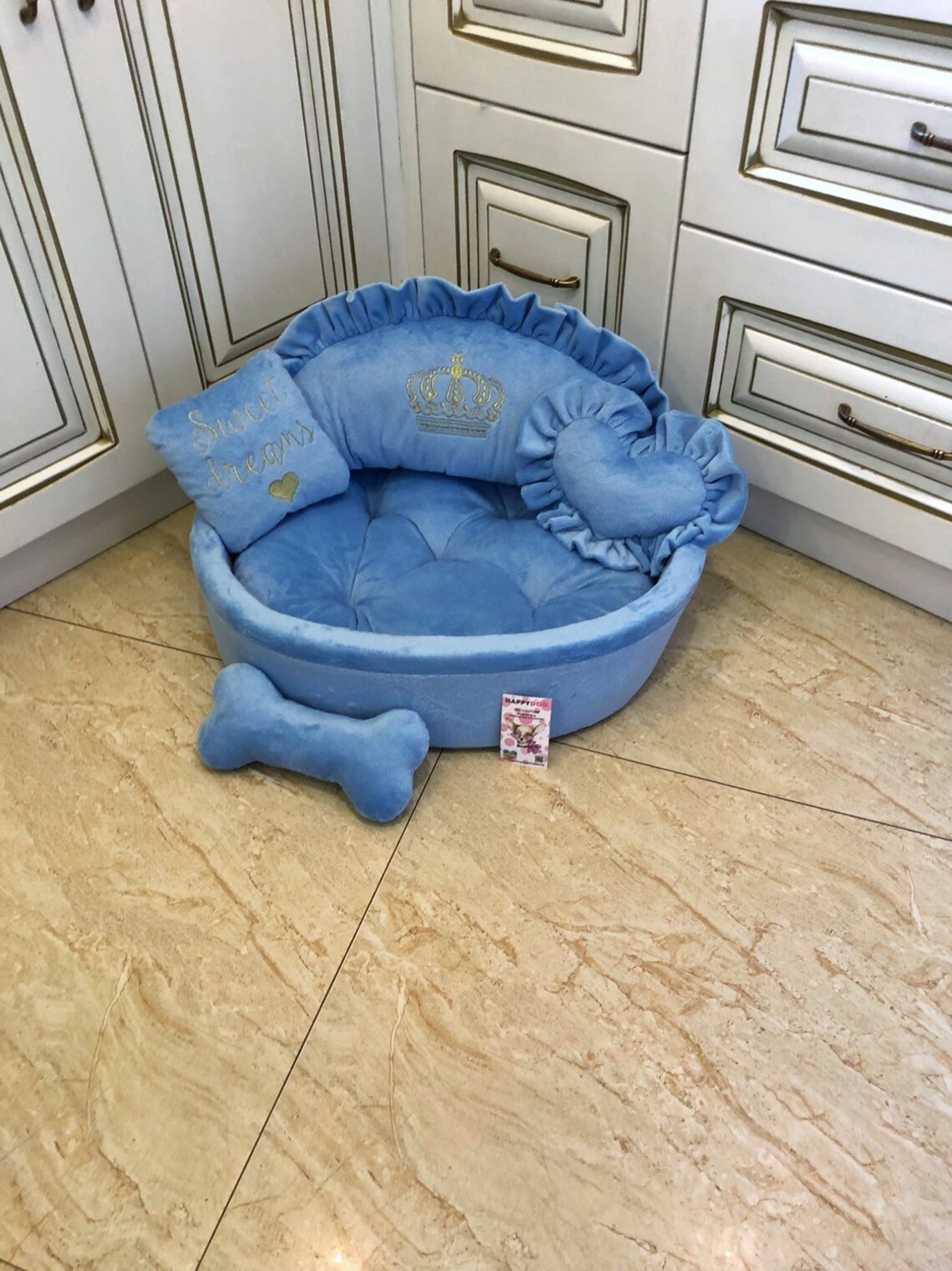 Bay Blue Designer Dog Bed Prince Dog Bed Princess Go Bed - Etsy