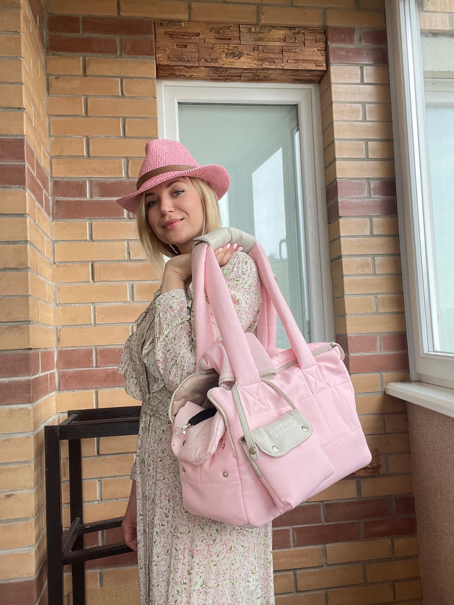 Baby Pink and Cream Designer Dog Carrier Exclusive Dog Carrier - Etsy