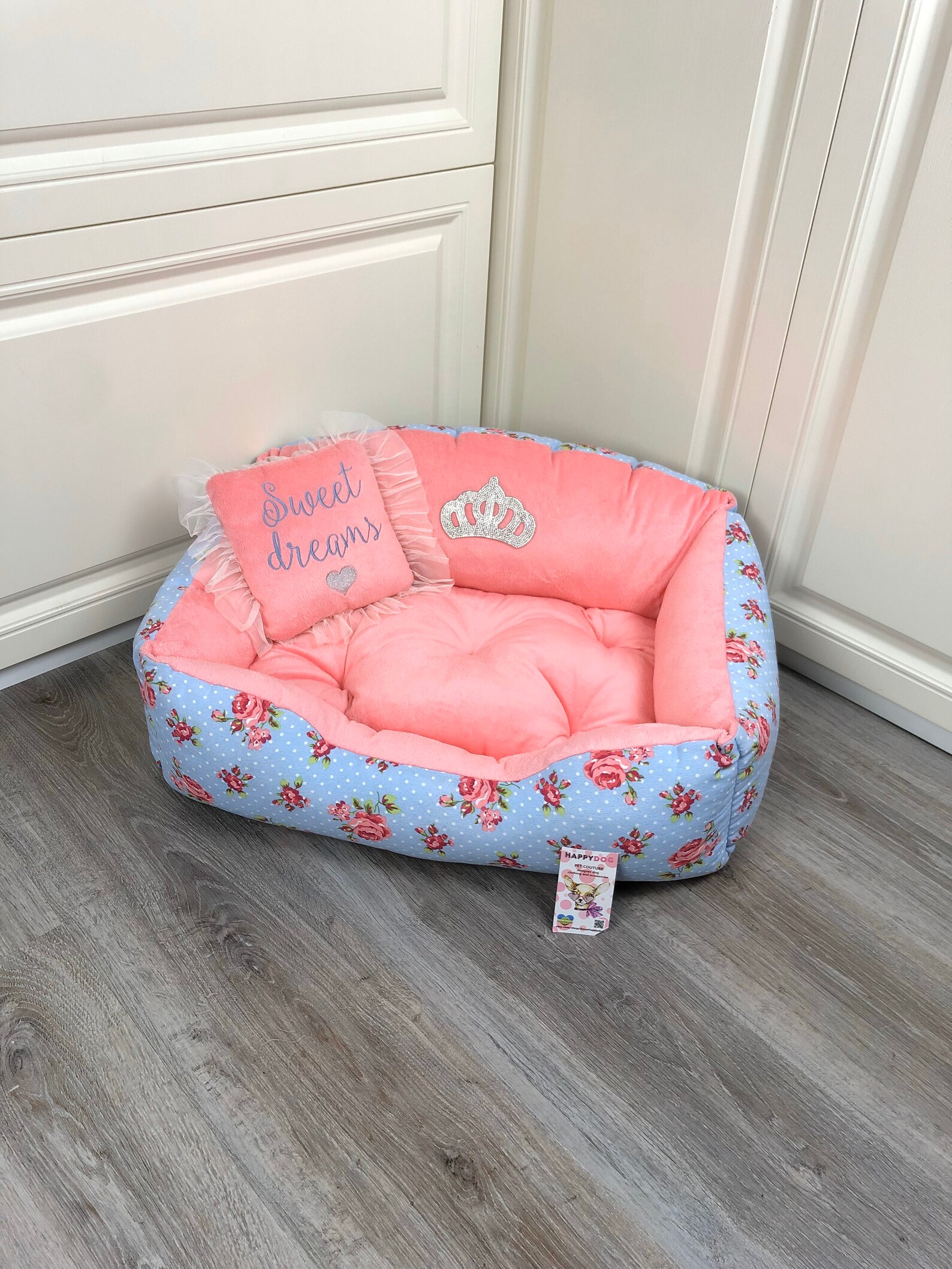 Flower and Flamingo Pink Designer Dog Bed Princess Dog Bed - Etsy