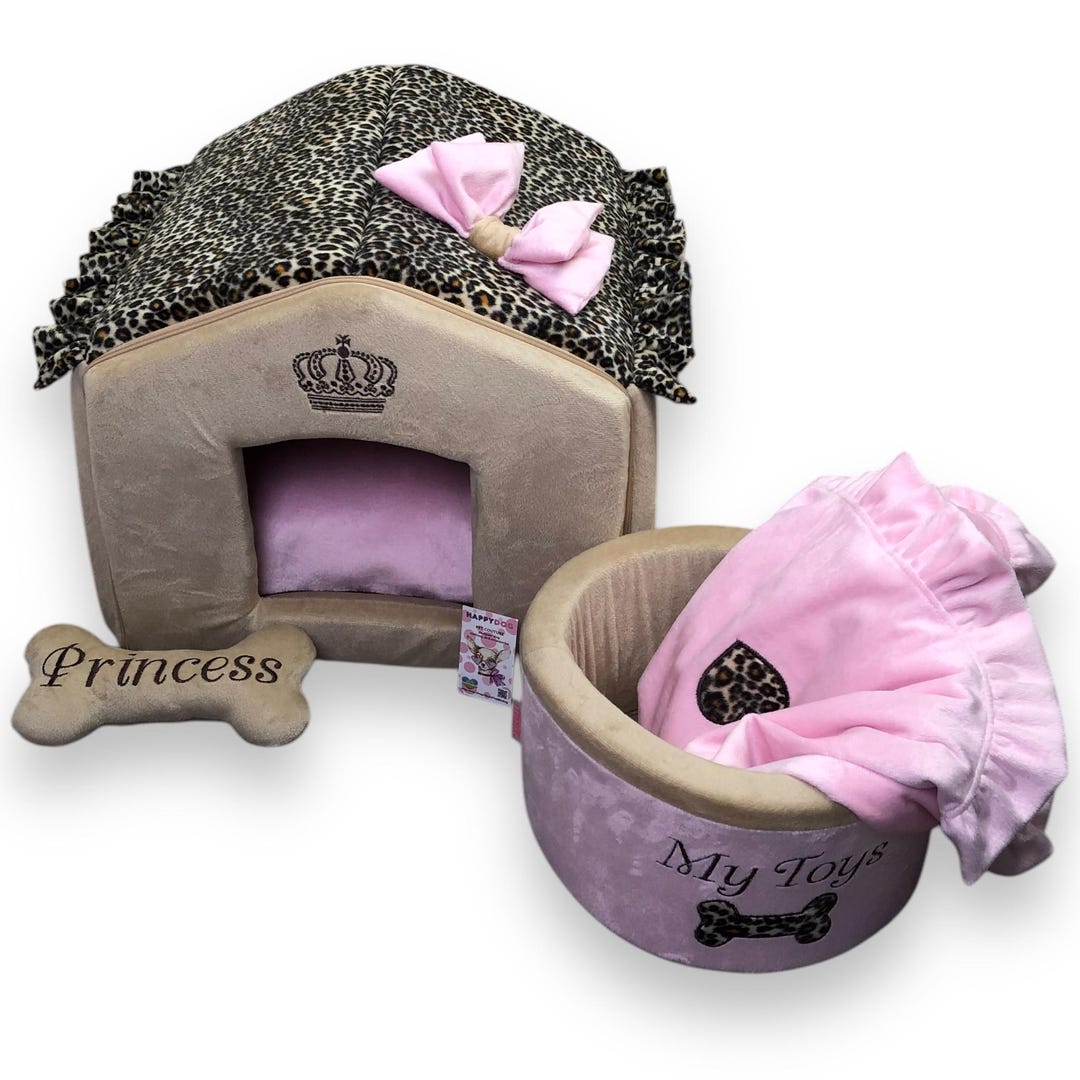 S Size House Cheetah and Baby Pink Dog House for Princess Dog Designer ...