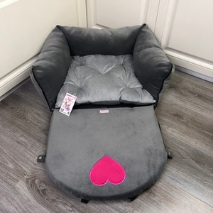 Gray and Pink Dog Car Seat Driving Kit for Dog Designer Dog Car Seat ...