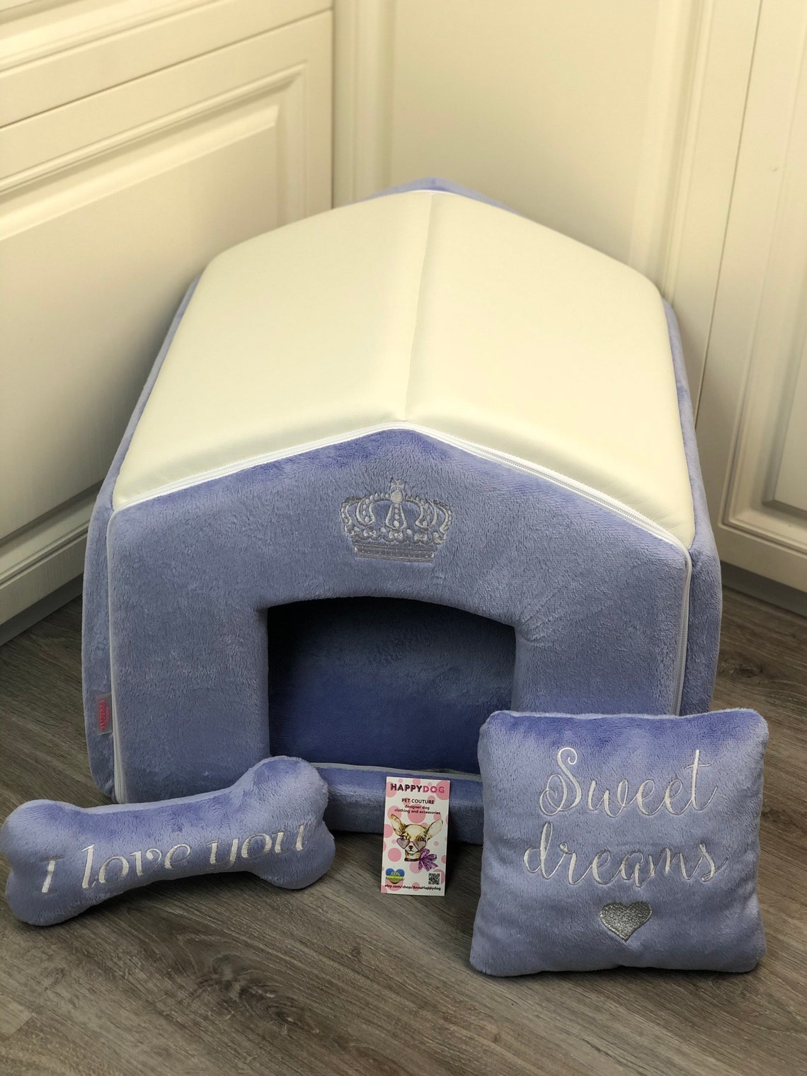 Cream and lavender designer dog house Luxury dog bed Princess | Etsy