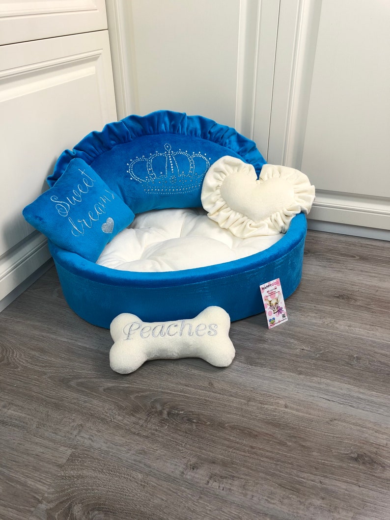 Blue and Cream Designer Dog Bed Prince Dog Bed Princess Go Bed - Etsy