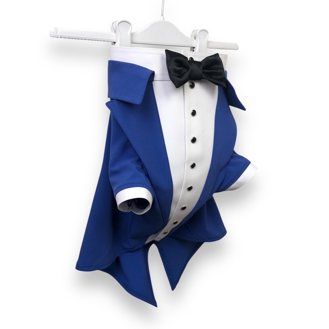 Custom Royal Blue Dog Tuxedo: Handmade Wedding Attire - Etsy
