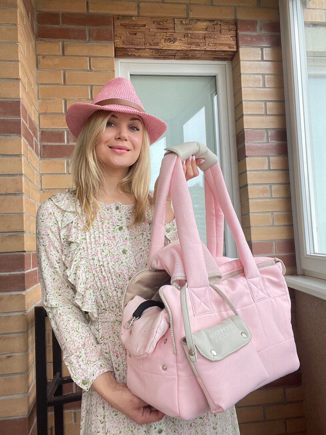 Baby Pink and Cream Designer Dog Carrier Exclusive Dog Carrier - Etsy