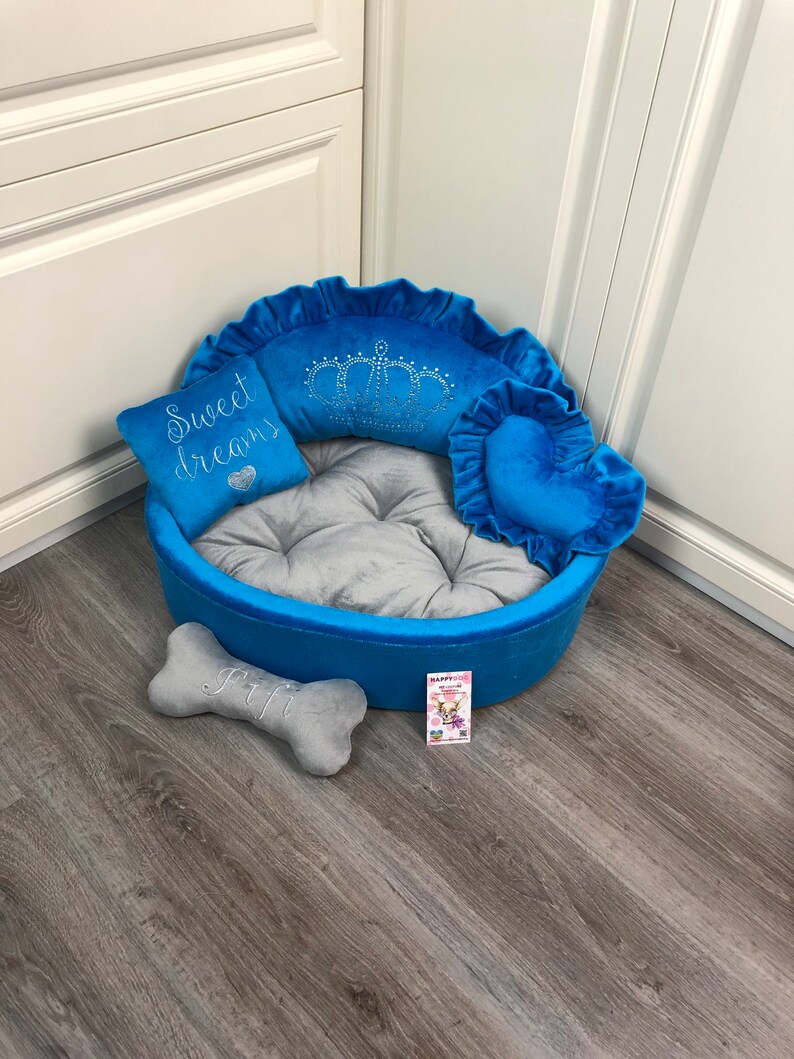 Blue and Cream Designer Dog Bed Prince Dog Bed Princess Go Bed - Etsy
