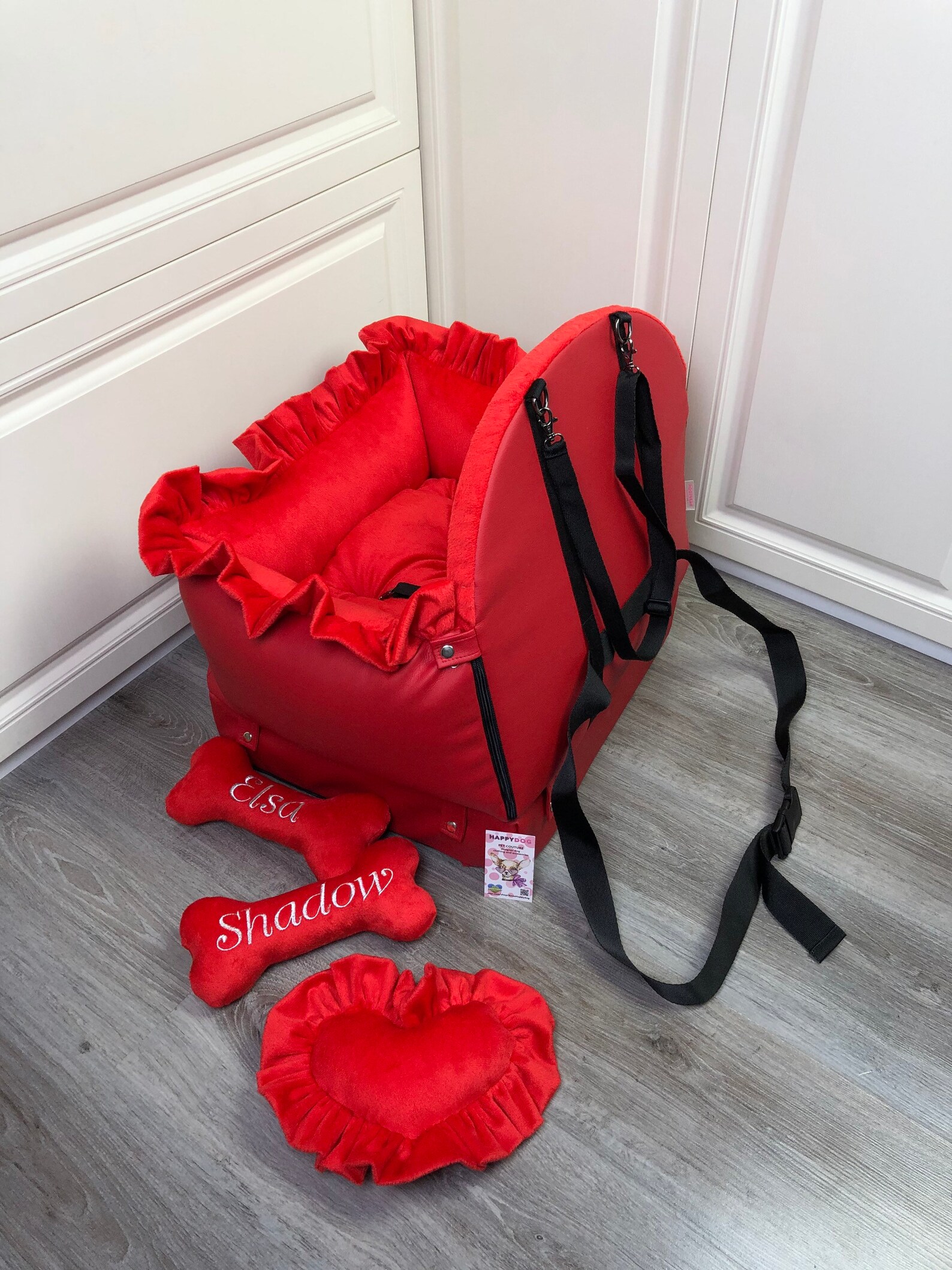 Red Car Seat for Dog Luxury Red Pet Driving Kit Designer Dog - Etsy