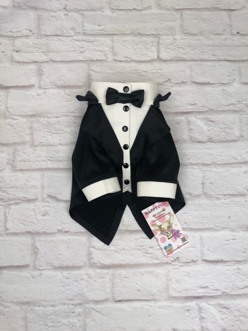 Black Satin Bespoke Dog Tuxedo Formal Dog Suit Custom Made Dog | Etsy