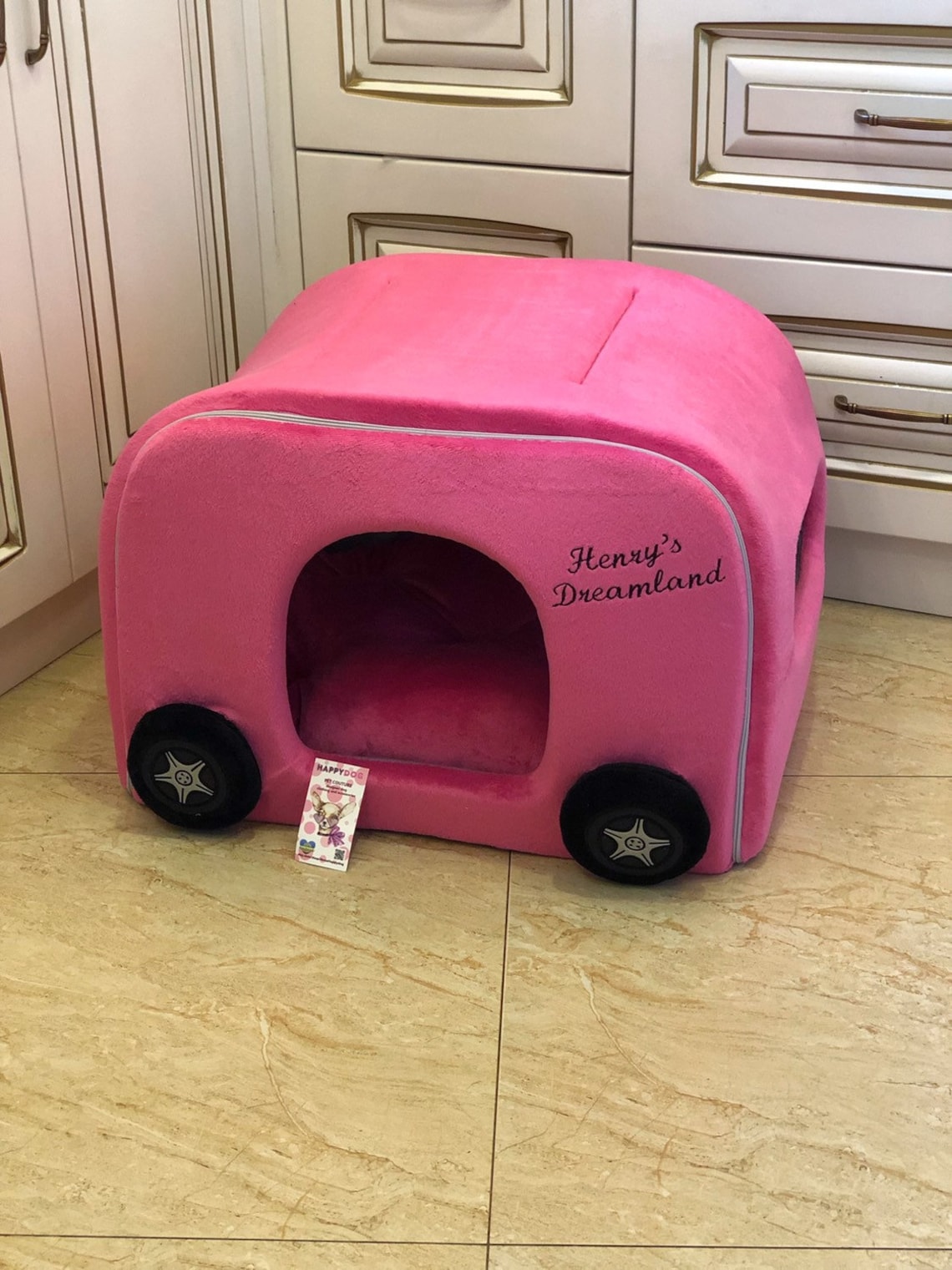 Bright Pink Dog Caravan With Wheels Customized Luxury Dog Car - Etsy