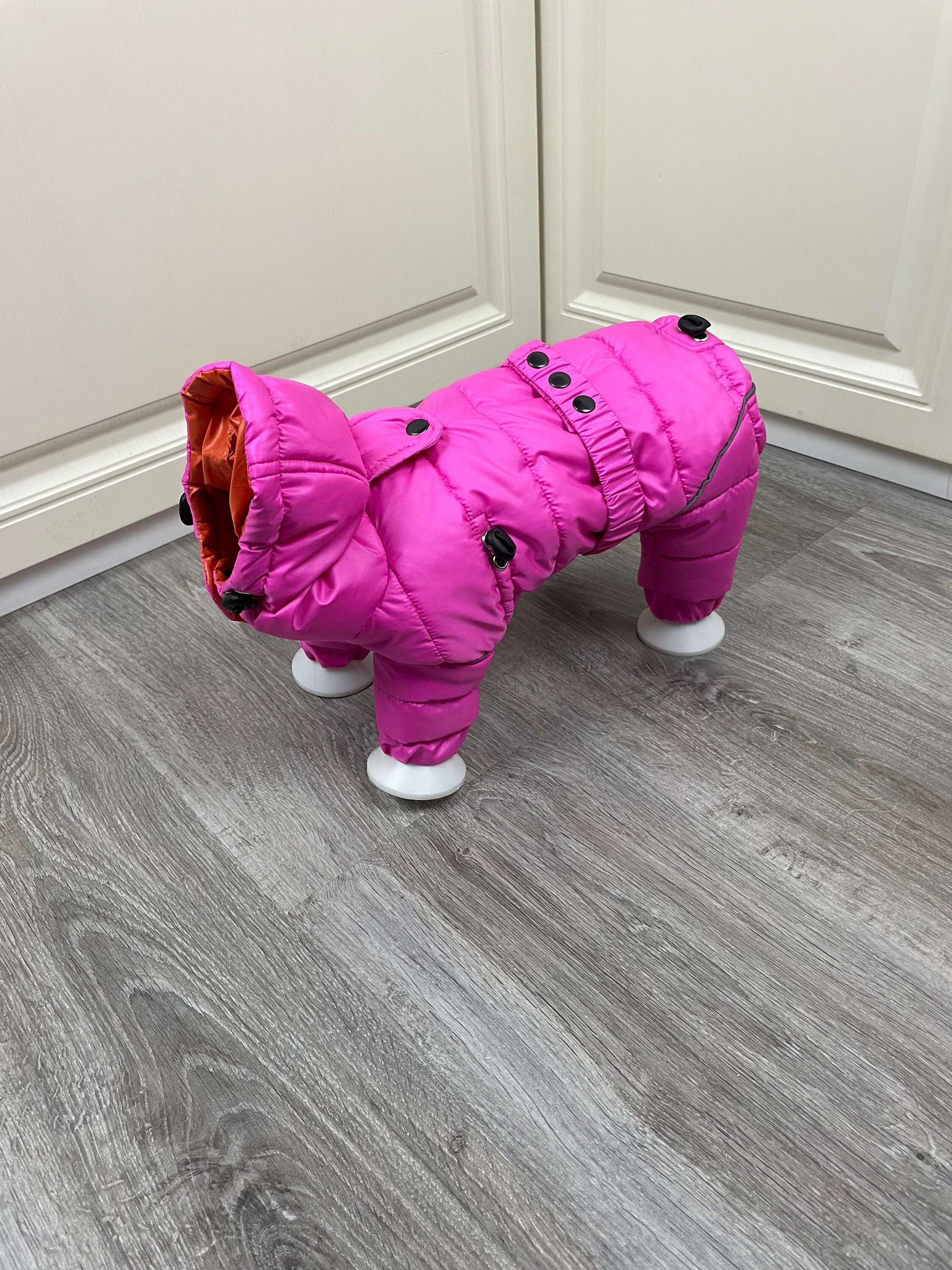 Hot Pink and Orange Winter Dog Overall Puffer Dog Suit Wind - Etsy