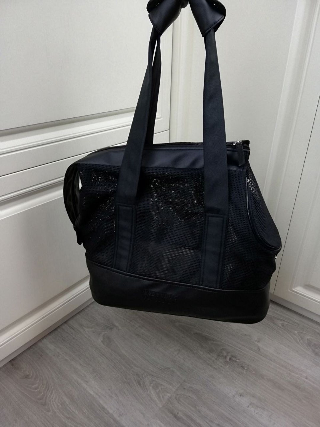 Black Mesh Dog Carrier Designer Dog Bag for Summer Puppy Carrier Luxury ...