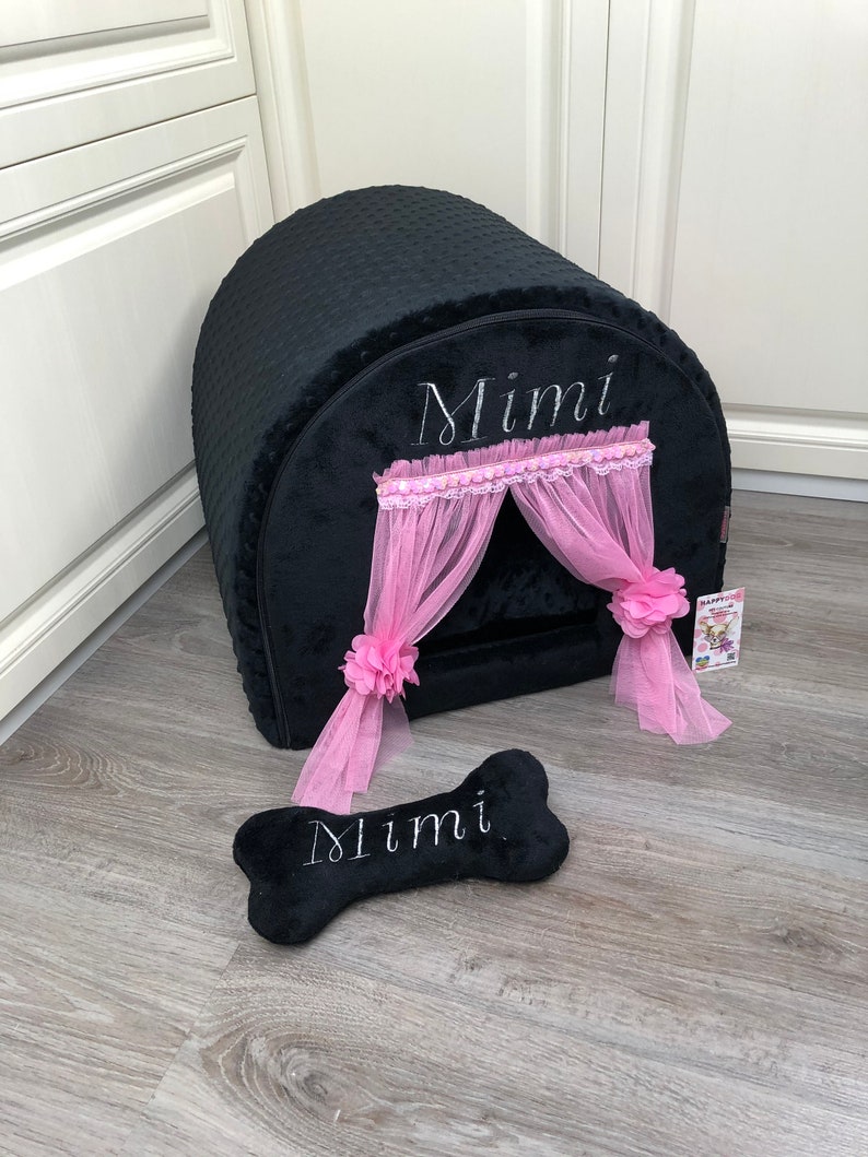 Black and pink princess dog house Luxury dog bed Designer dog | Etsy