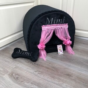 Black and Pink Princess Dog House Luxury Dog Bed Designer Dog House for ...