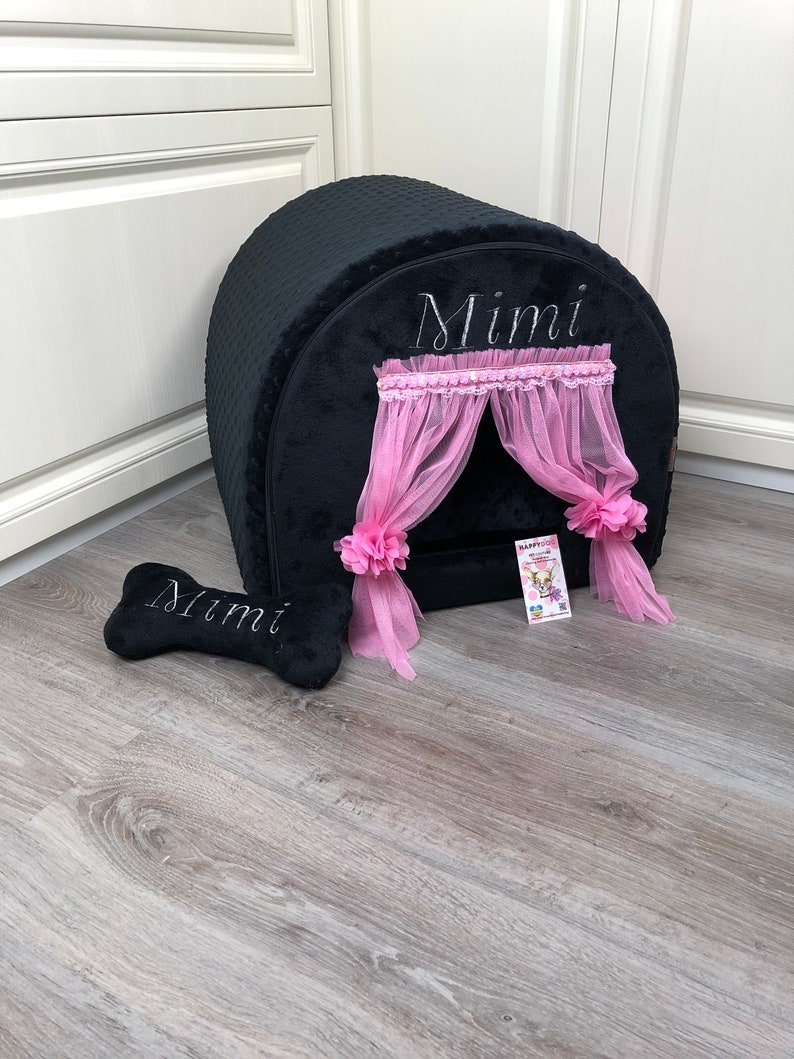 Black and pink princess dog house Luxury dog bed Designer dog | Etsy