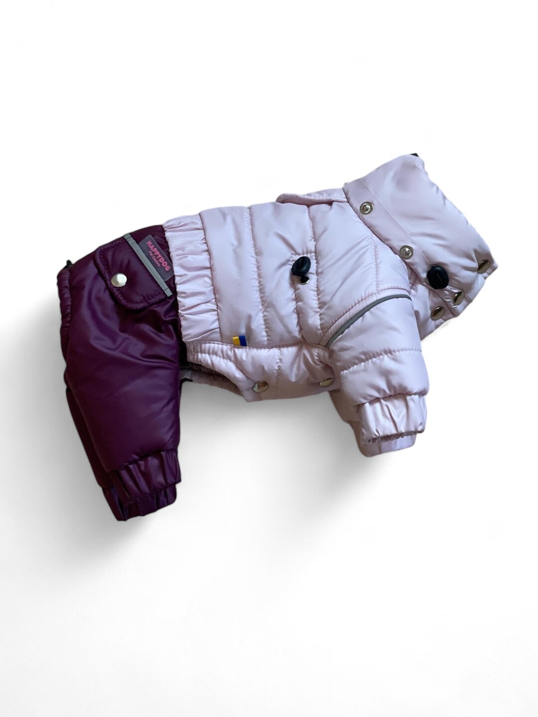 Dusty Pink Blush and Burgundy Winter Dog Overall – Puffer Dog Suit - Etsy