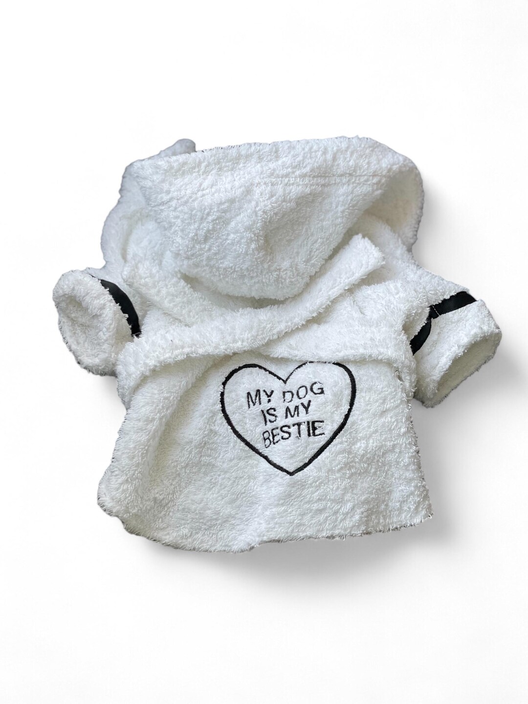 Cotton Dog Bathrobe White and Black Dog Bathrobe Personalized Dog ...