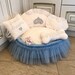 Cream and Blue Princess Bed With Crown Sparkles Designer Pet - Etsy