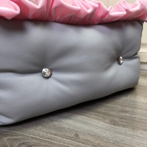 Gray and Pink Dog Car Seat Luxury Pink Pet Driving Kit Designer Dog Car ...