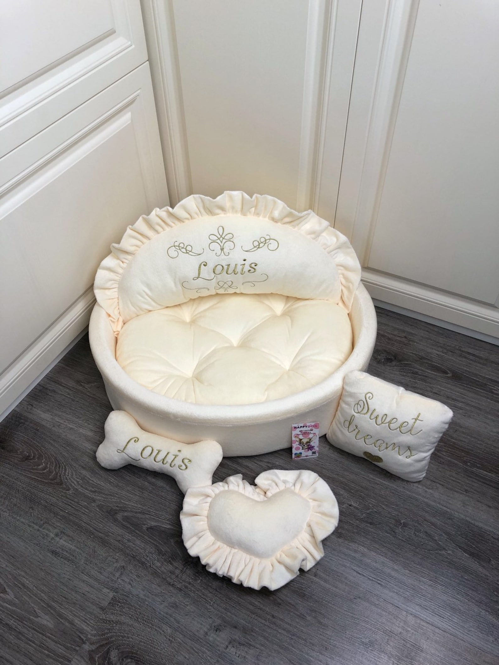 Cream and Gold Designer Dog Bed Prince Dog Bed Princess Bed | Etsy