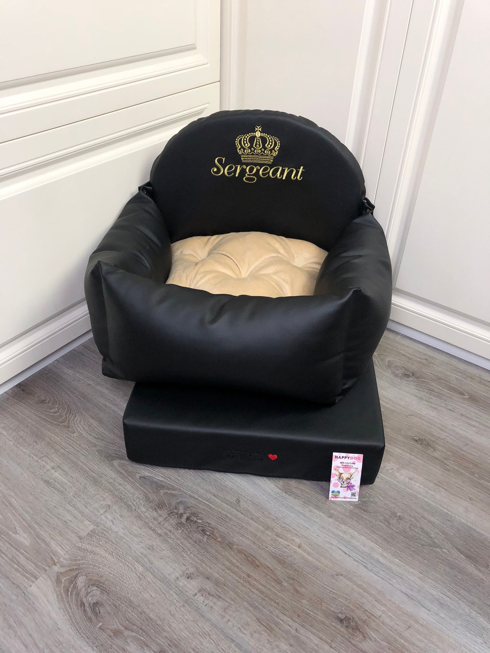 Dog Car Seat in Black and Beige Driving Kit for Dog Designer | Etsy
