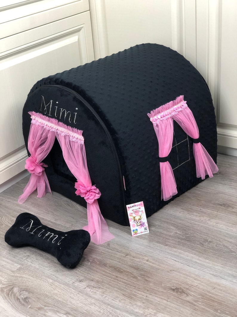 Black and pink princess dog house Luxury dog bed Designer dog | Etsy