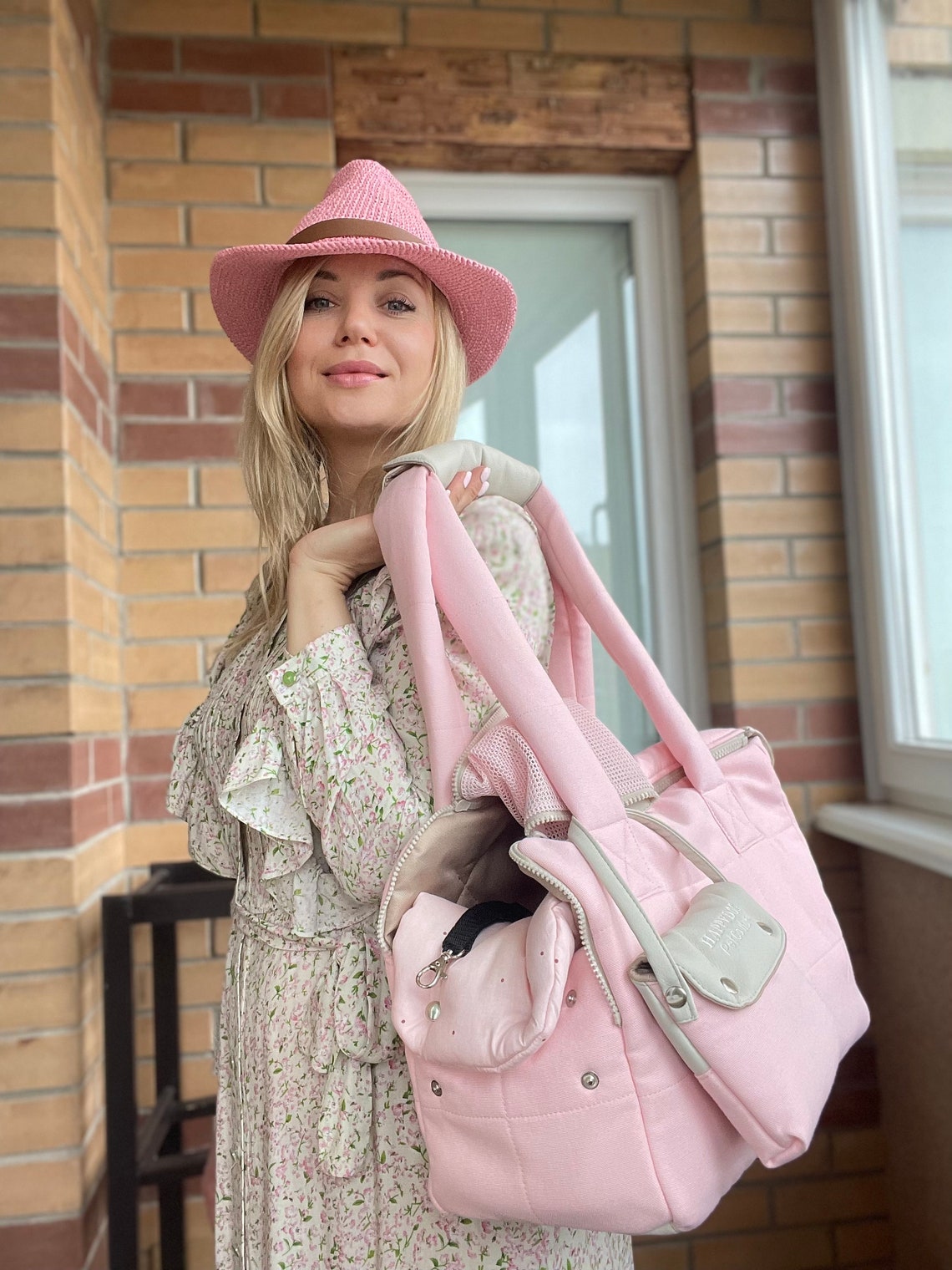 Baby Pink and Cream Designer Dog Carrier Exclusive Dog Carrier - Etsy